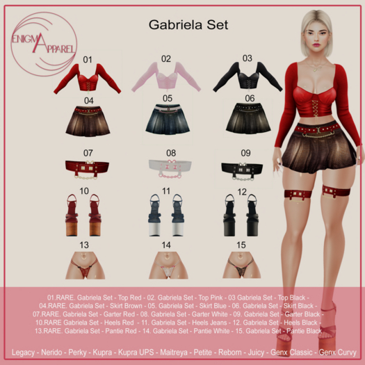 Second Life Marketplace 04rare Gabriela Set Skirt Brown Enigma Apparel